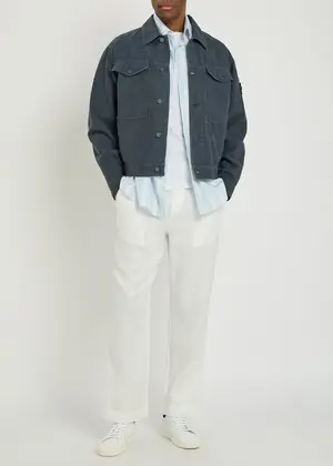 Stone Island Ghost Logo Linen-blend Overshirt