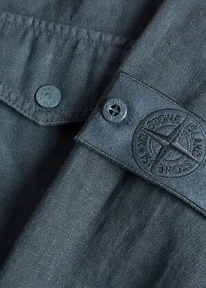 Stone Island Ghost Logo Linen-blend Overshirt