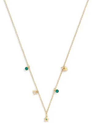 COACH Star Charm Necklace - Green