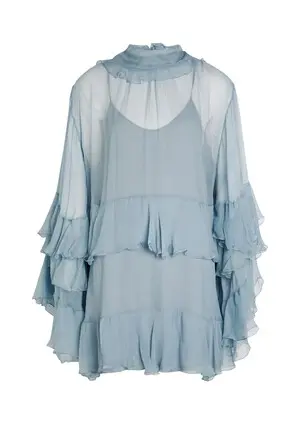 Chloé Silk-chiffon Mini Dress - Light Grey