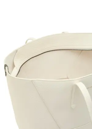 Brunello Cucinelli Grained Leather Tote Bag - Cream