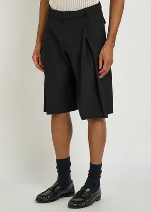 Casablanca Pleated Wool Shorts