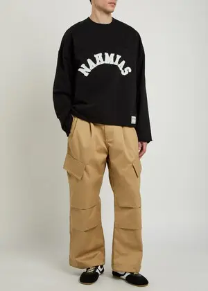 NAHMIAS Oversized Cargo-twill Trousers - Sand
