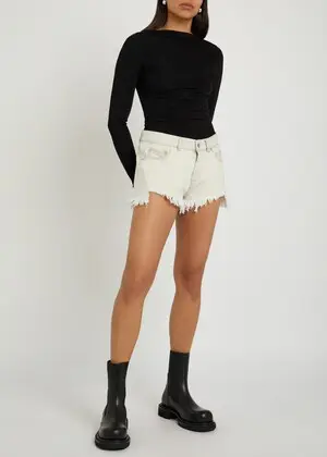 Rick Owens Distressed Denim Shorts
