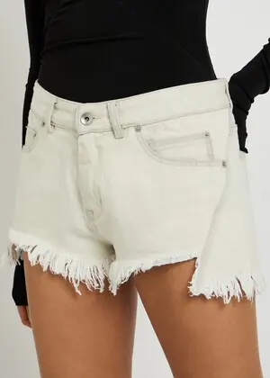 Rick Owens Distressed Denim Shorts
