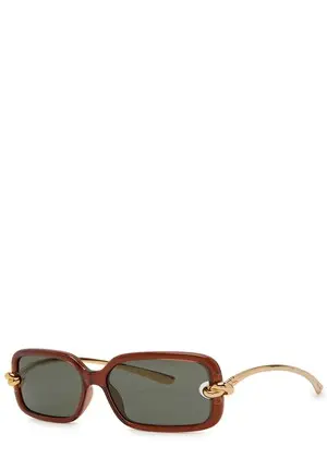 Bottega Veneta Rectangle-frame Sunglasses - Brown