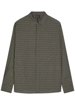 Emporio Armani Geometric-print Lyocell-blend Shirt