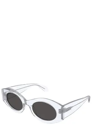 Alaïa Oval-frame Sunglasses - Crystal