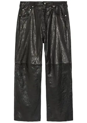 Rick Owens Grained Leather Wide-leg Trousers