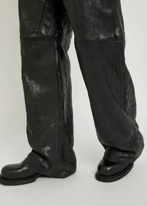 Rick Owens Grained Leather Wide-leg Trousers
