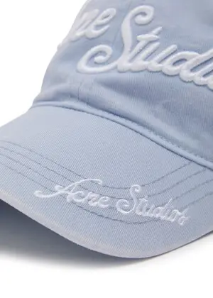 Acne Studios Logo-embroidered Cotton Cap - Light Blue