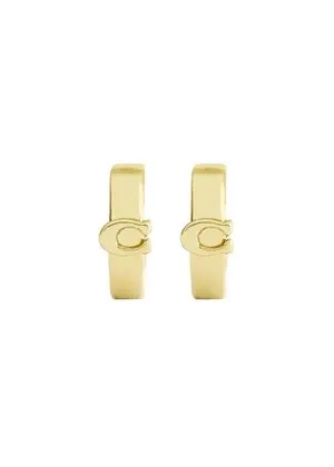 COACH Logo Hoop Earrings - Gold