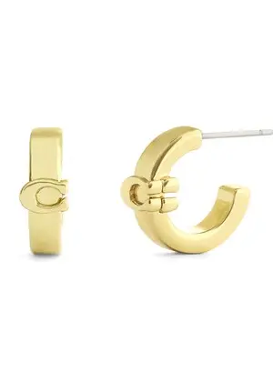 COACH Logo Hoop Earrings