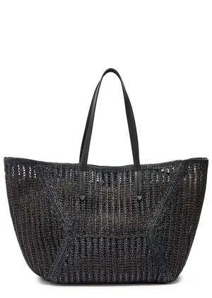 Brunello Cucinelli Raffia Tote Bag - Black