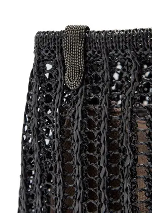 Brunello Cucinelli Raffia Tote Bag - Black