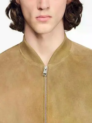 Sandro Zip-up Split Suede Jacket - Brown
