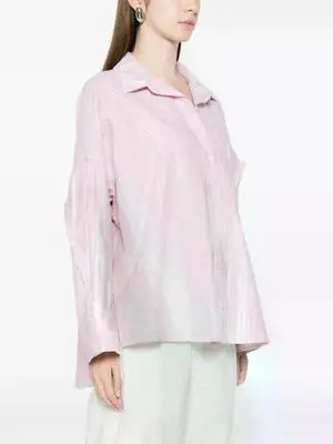 WHITE SAND Striped Pocket Shirt