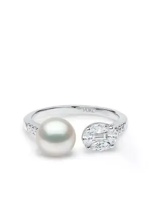 Yoko London 18kt White Gold Starlight Pearl And Diamond Ring - Silver