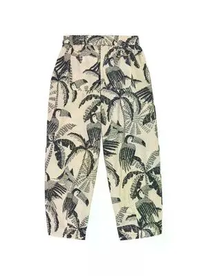 PSOPHIA Botanical-print Straight Leg Trousers