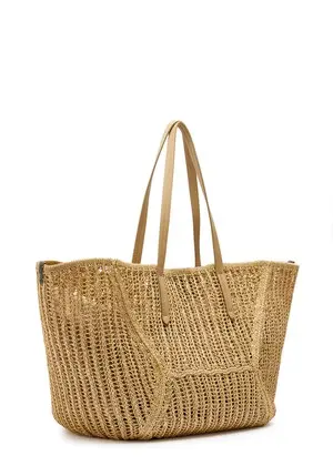 Brunello Cucinelli Raffia Medium Tote Bag - Beige