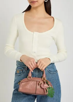 Chloé Flamingo Raffia And Leather Bag Charm
