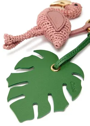 Chloé Flamingo Raffia And Leather Bag Charm