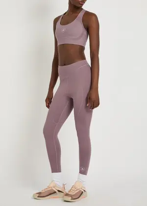 Stella McCartney Adidas X 7/8 Stretch-jersey Cropped Leggings - Purple