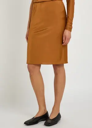 Rick Owens Stretch-jersey Knee-length Skirt - Tan