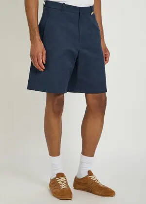 Casablanca Monogram Cotton Shorts - Navy