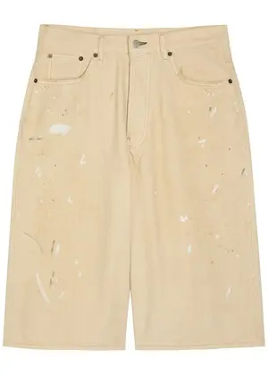 Acne Studios Paint-splatter Denim Shorts - White