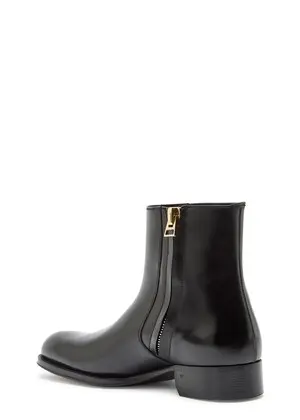 TOM FORD Leather Ankle Boots - Black