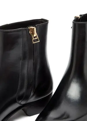 TOM FORD Leather Ankle Boots - Black