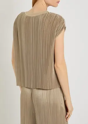 JOSEPH Cédre Pleated Satin Top - Beige