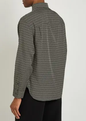 Emporio Armani Geometric-print Lyocell-blend Shirt
