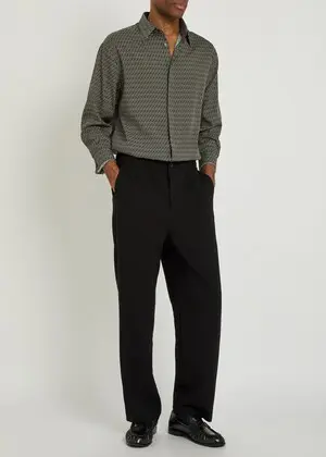 Emporio Armani Geometric-print Lyocell-blend Shirt