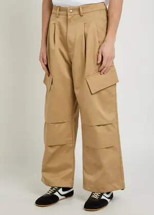 NAHMIAS Oversized Cargo-twill Trousers - Sand