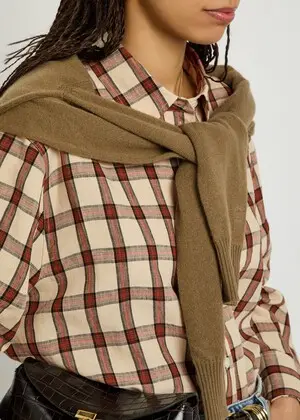 RÓHE Oversized Checked Linen Shirt - Red
