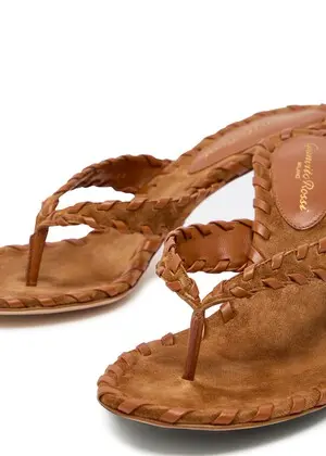 GIANVITO ROSSI Zaira 70 Woven Nappa And Suede Sandals - Brown