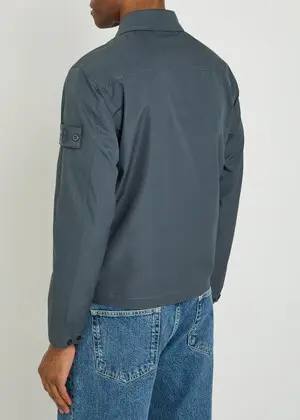 Stone Island Ghost Logo Cotton-poplin Overshirt - Blue