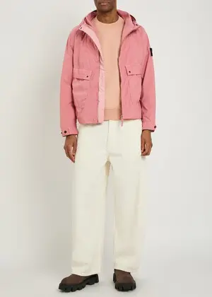 Stone Island Hooded Poplin Jacket - Pink