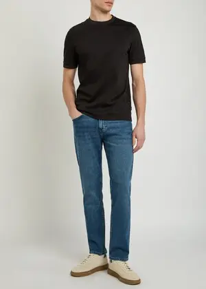 BOSS Tapered-leg Jeans - Navy