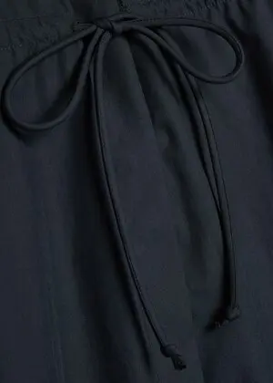 Emporio Armani Cotton-poplin Midi Dress - Navy