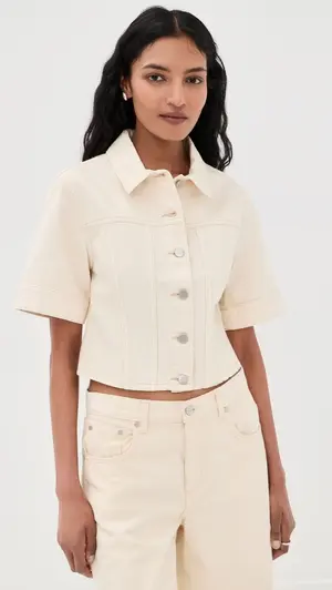 Veronica Beard Malcom Denim Jacket - Ecru
