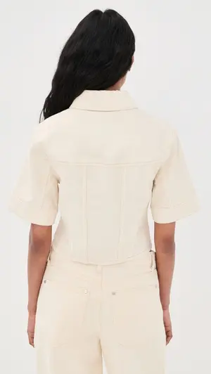 Veronica Beard Malcom Denim Jacket - Ecru