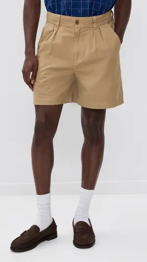 MCTAVISH Pleated Hemp Blend Shorts