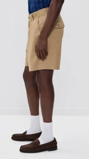 MCTAVISH Pleated Hemp Blend Shorts