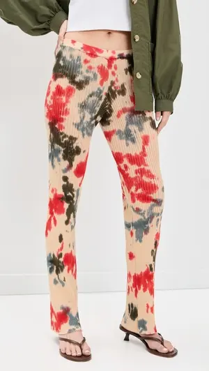 Rodebjer Monica Tie-dye Ribbed Knit Pants
