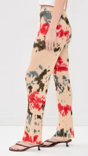 Rodebjer Monica Tie-dye Ribbed Knit Pants
