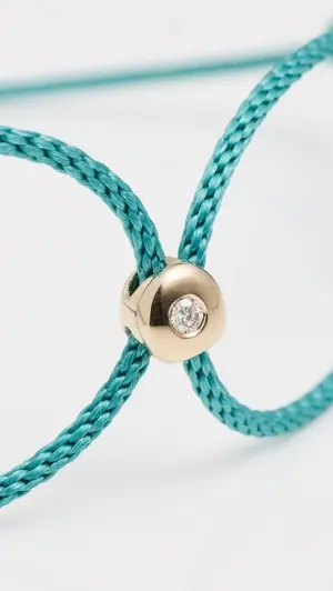 Ef Collection 14k Gold Diamond Dot Cord Bracelet - Lagoon