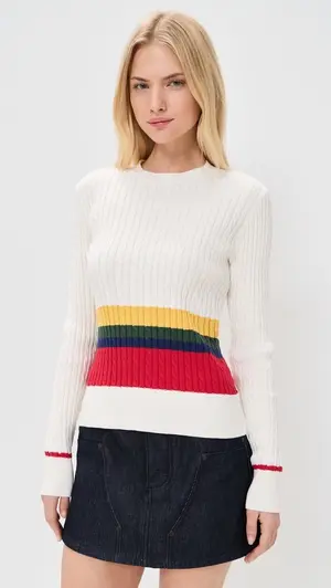 ROWING BLAZERS Primary Stripe Cable Knit Pullover